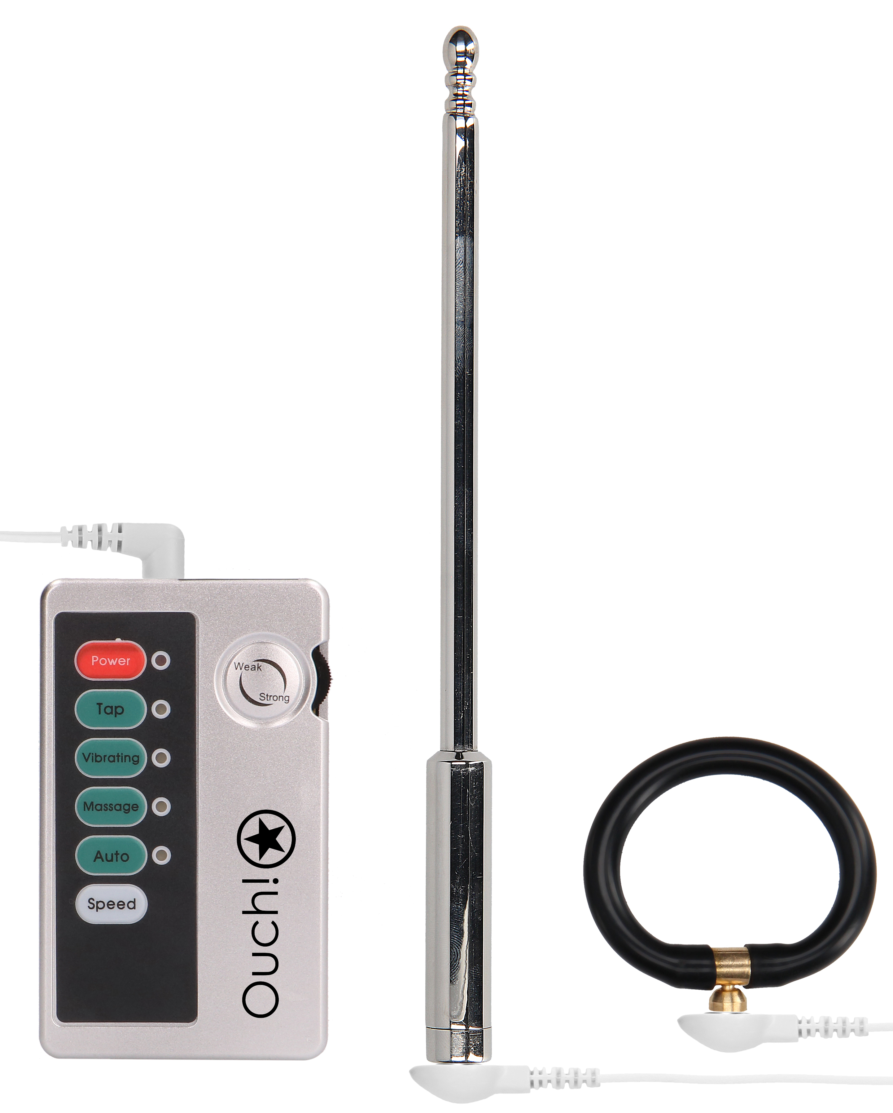 OU-OU578SIL E-Stimulation Urethral Sounding Set - Silver Honey's Place