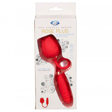 WTC947R Cloud 9 Rose Plus With Thrusting Pleasure Stem Dual Stimulation - Red Honey's Place